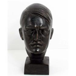 WW2 GERMAN NAZI DICTATOR ADOLF HITLER CAST IRON STATUE / BUST