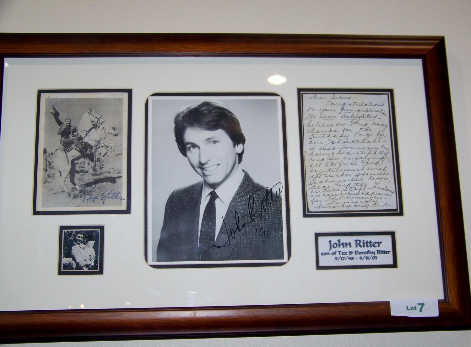 JOHN & TEX RITTER SIGNED PHOTO'S W/ Hand Written Letter from Dorthory ...