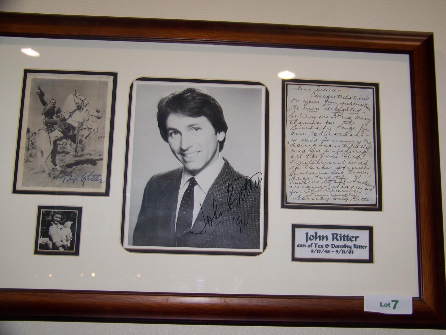 JOHN & TEX RITTER SIGNED PHOTO'S W/ Hand Written Letter from Dorthory ...