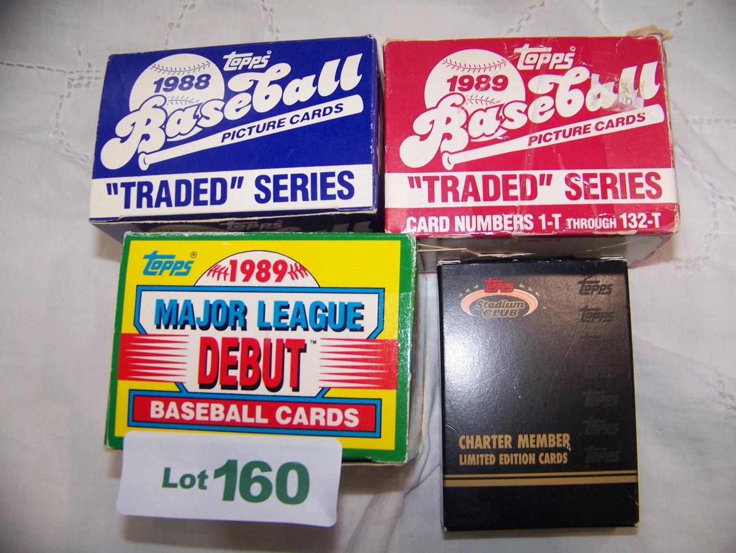 (4) Piece Baseball Card Lot : 1988 &1989 Topps "Traded Series"; 1989 ...