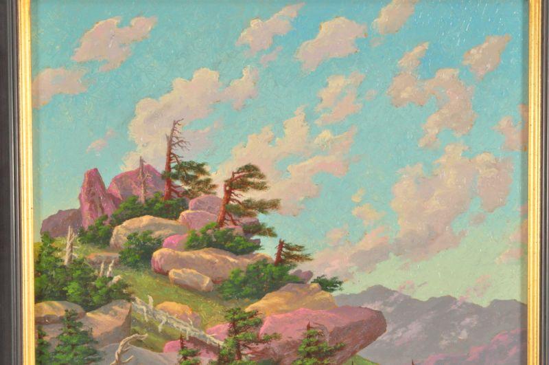 Emerson Everett Glass Oil Painting "Timberline"