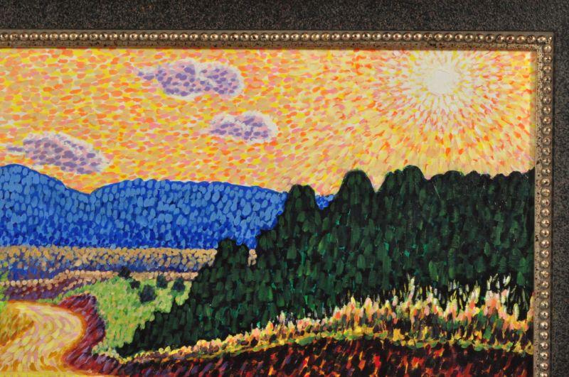 Ed. McCarthy Pointillism Oil Painting on Canvas