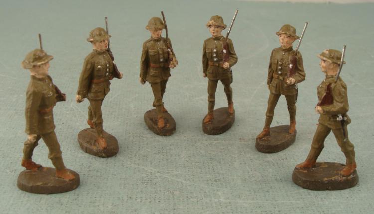 PRE-WWII ELASTOLIN GERMAN MADE COMP TOY SOLDIERS US