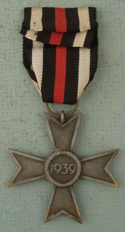 NAZI WAR MERIT CROSS-W/RIBBON-1939 ON MALTESE CROSS