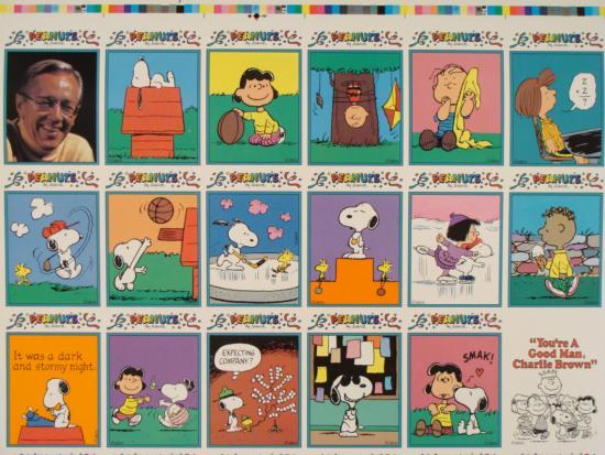 Peanuts Uncut Card Sheet 3 Full Sets Comics MINT