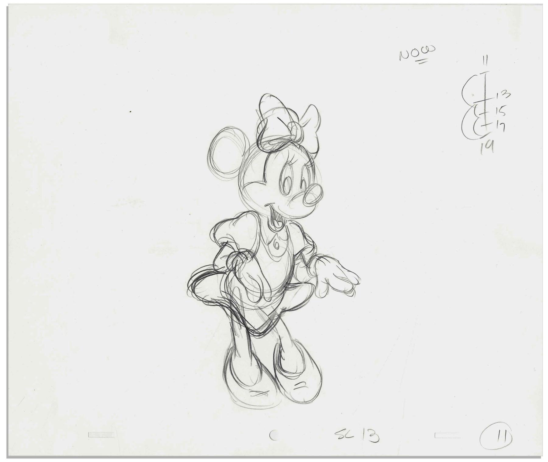 Disney Minnie Mouse Pencil Sketch