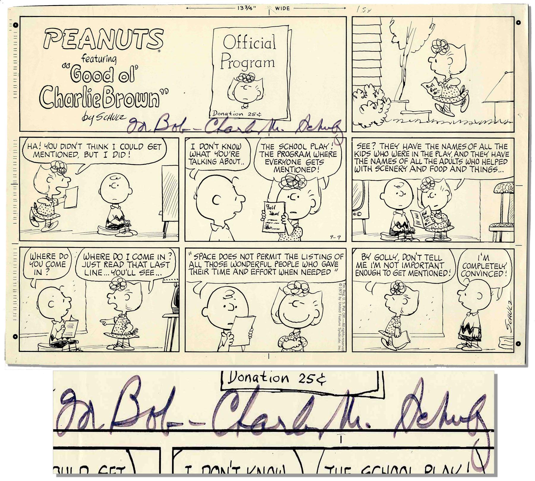 Schulz Signed ''Peanuts'' Print