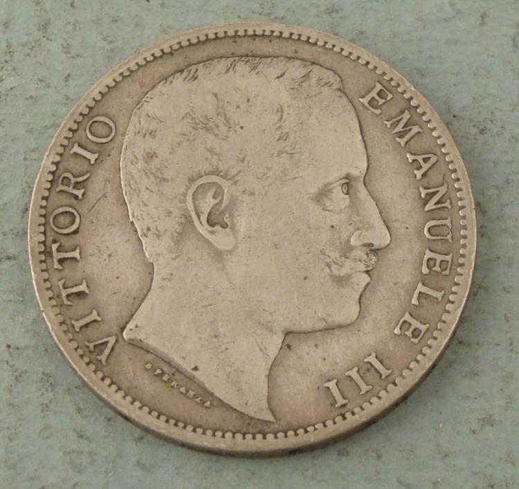 Italy 1907 Silver Lira Italian Coin -Rare