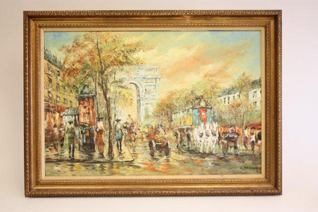 Gilt framed oil painting signed A. Rabous