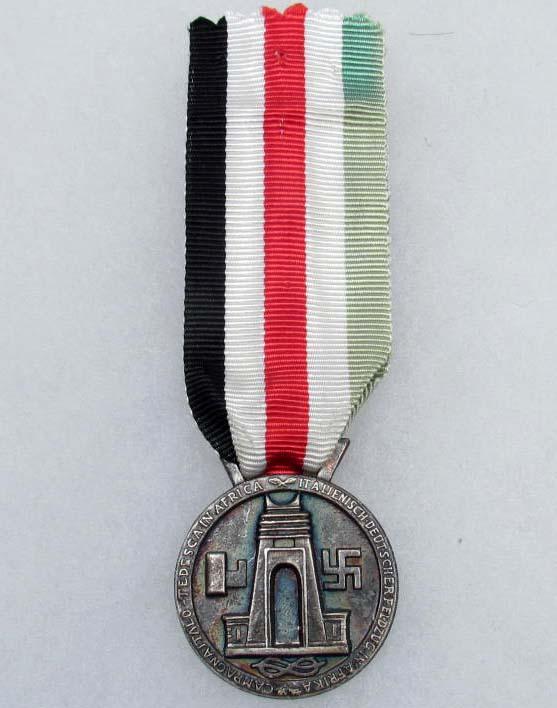 WW2 GERMAN ITALIAN NAZI AFRIKA KORPS DECORATION W/ RIBBON