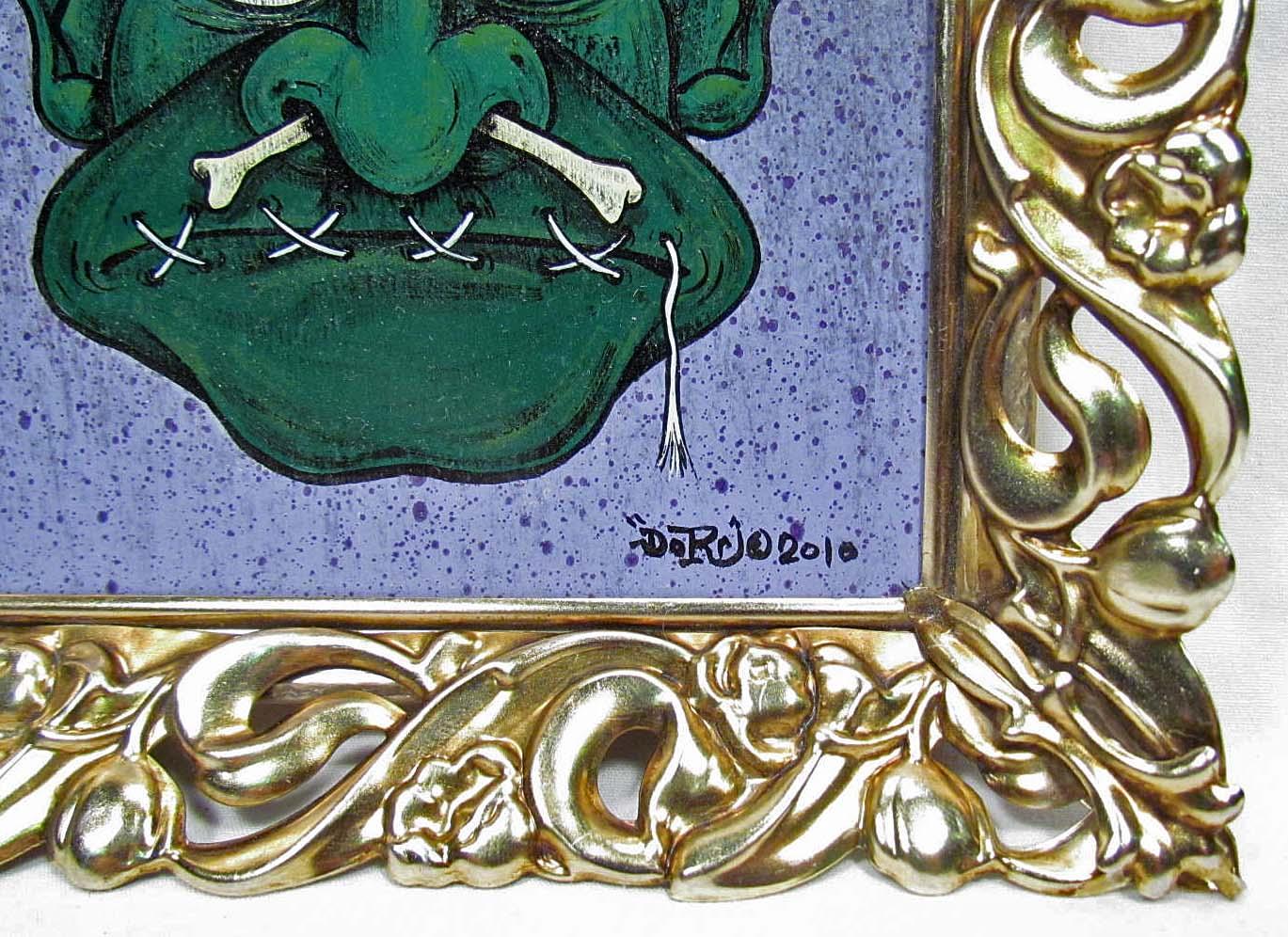 ORIGINAL SHRUNKEN HEAD PAINTING BY WELL KNOWN KUSTOM KULTURE ARTIST ...