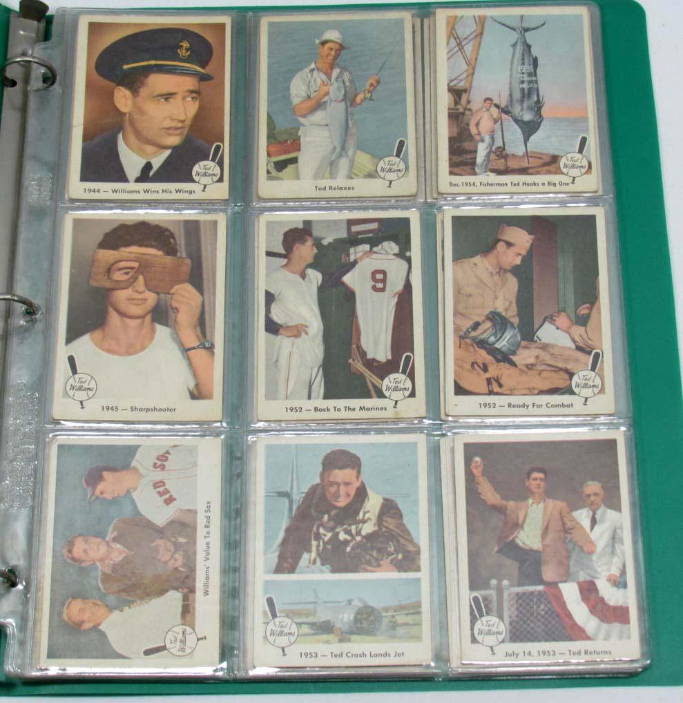 SET OF APPROX. 35 TED WILLIAMS FLEER BASEBALL CARDS - IN FOLDER