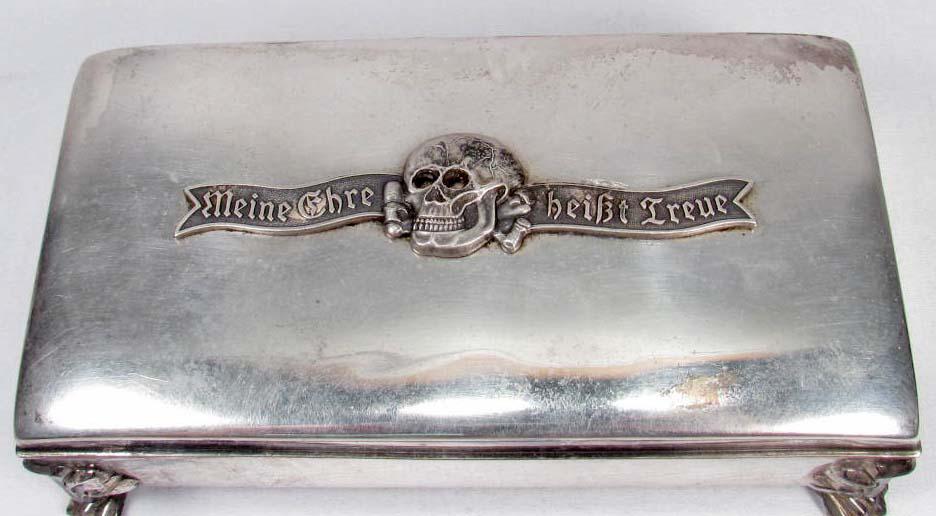 RARE WW2 GERMAN NAZI WAFFEN SS CIGARETTE DESK CASE