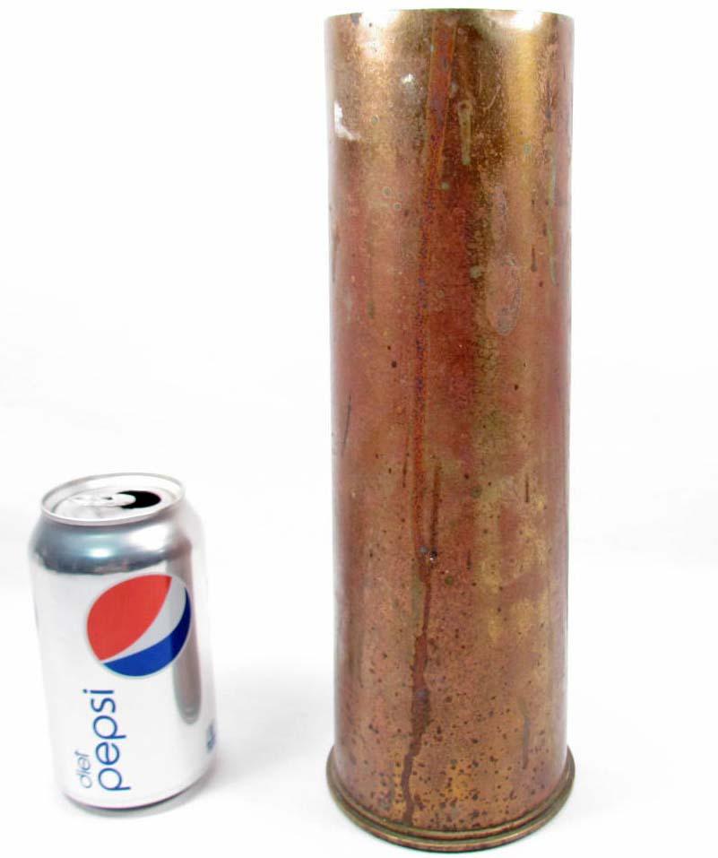 WW1 BRITISH 1915 DATED BRASS CANNON SHELL