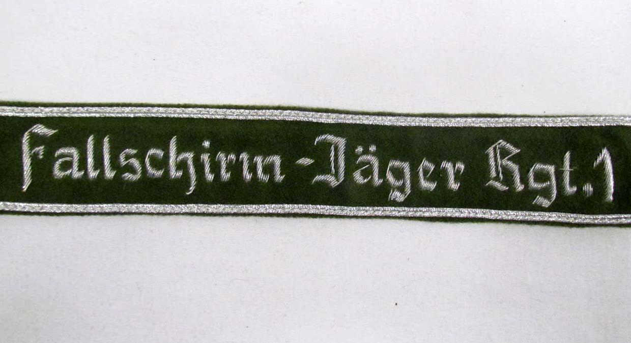 WW2 GERMAN NAZI LUFTWAFFE PARATROOPER FALLSCHIRMJAGER OFFICERS CUFF TITLE