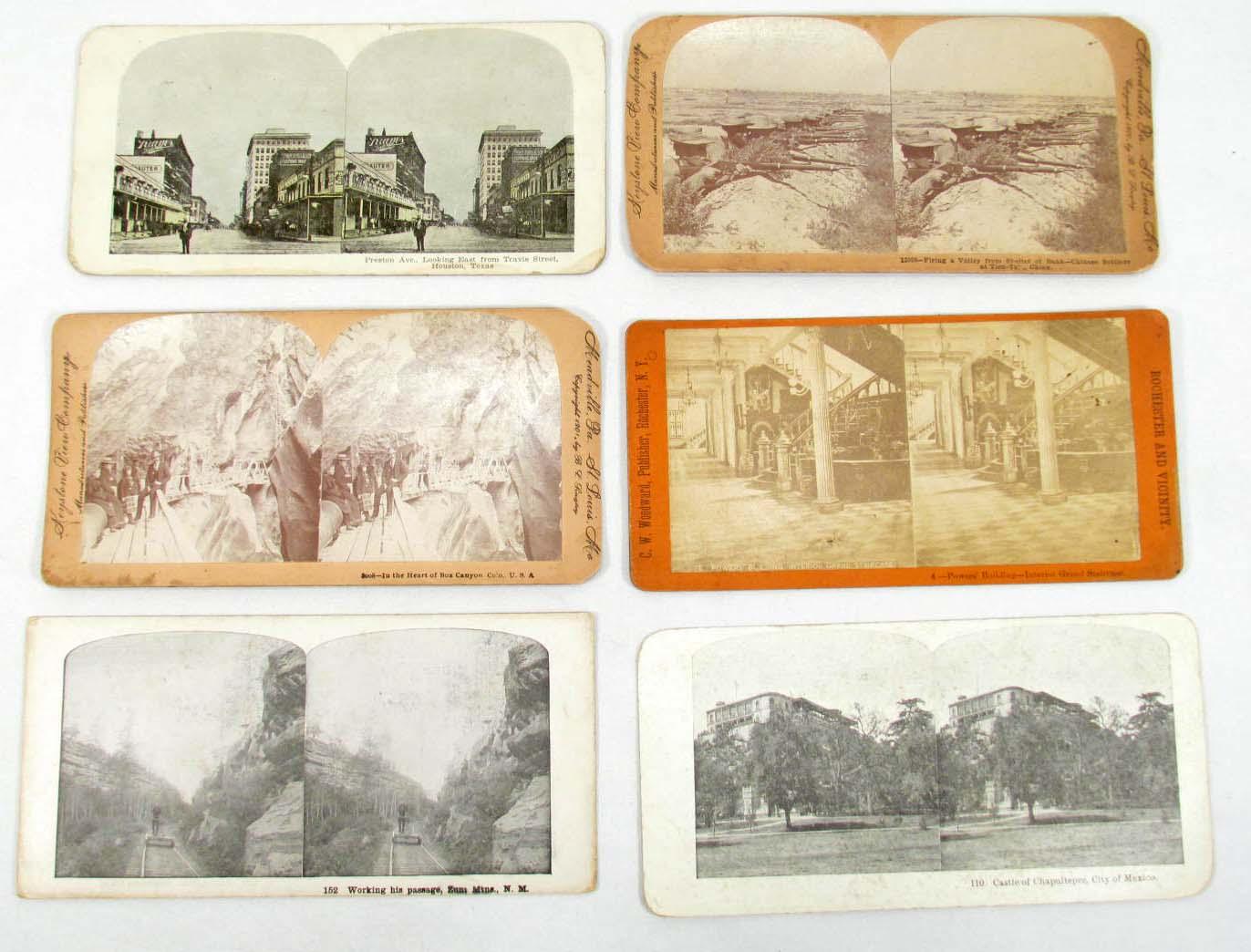 STEREOPTICON VIEWER W/ APPROX. 30 STEREOVIEW CARD PHOTOS AND STORAGE BOX