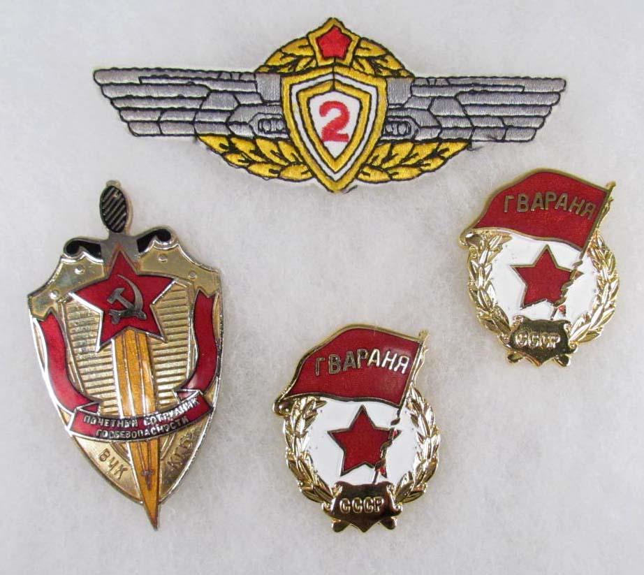 LOT OF 3 SOVIET RUSSIAN CCCP MILITARY BADGES - PINBACKS