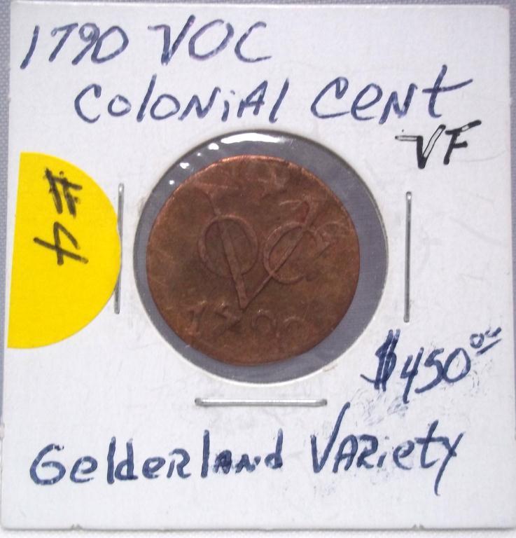 1790 VOC colonial 1cent coin, Gelderland variety