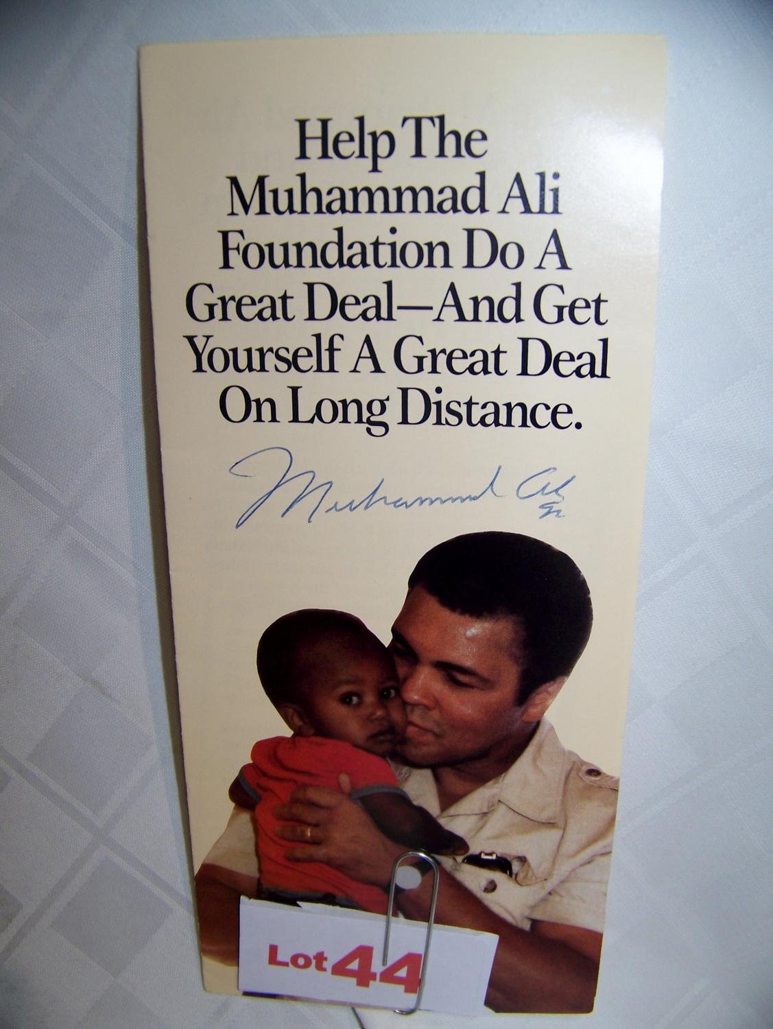 MUHAMMAD ALI HAND SIGNED ALI FOUNDATION PAMPHLET
