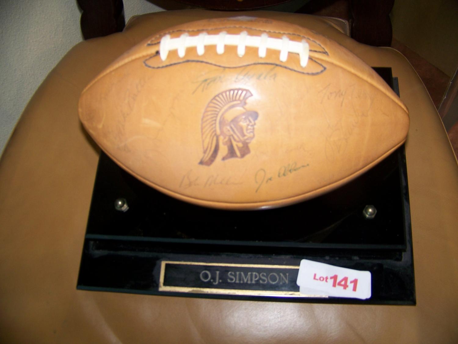1967 USC TROJAN TEAM SIGNED Football W/ PROTECTIVE CASE