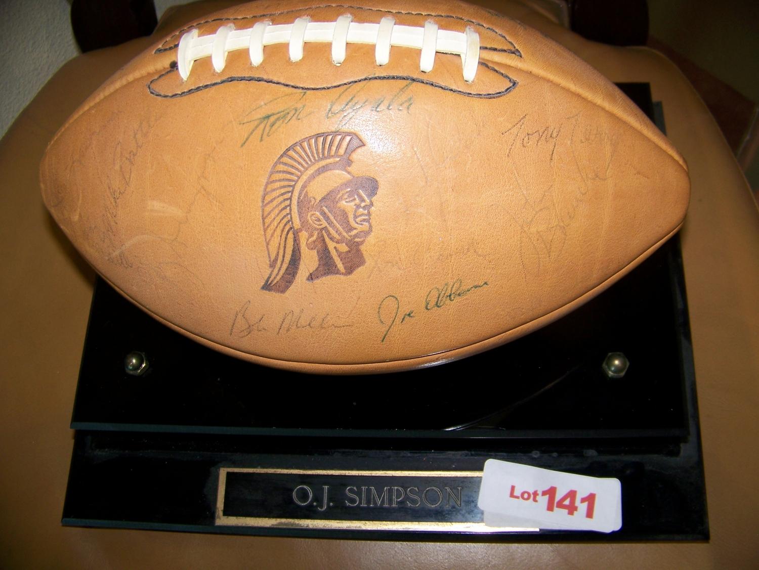 1967 USC TROJAN TEAM SIGNED Football W/ PROTECTIVE CASE