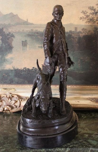 Splendid Bronze Sculpture Sherlock Holmes Fox Hunt