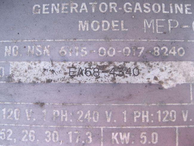 US Army MEP-017A 120V Generator