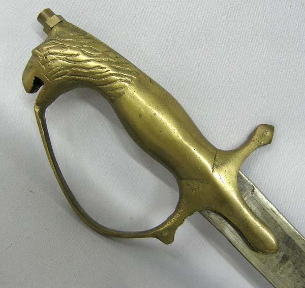 Brass Handled East Indian Sword in Sheath
