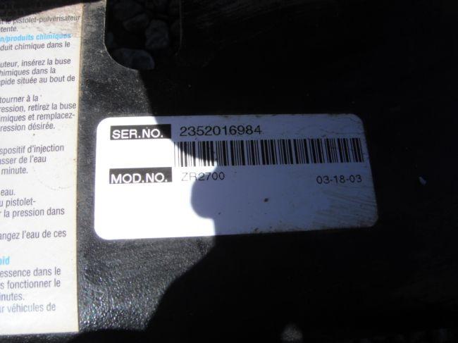 Ex-Cell ZR2700 Pressure Washer