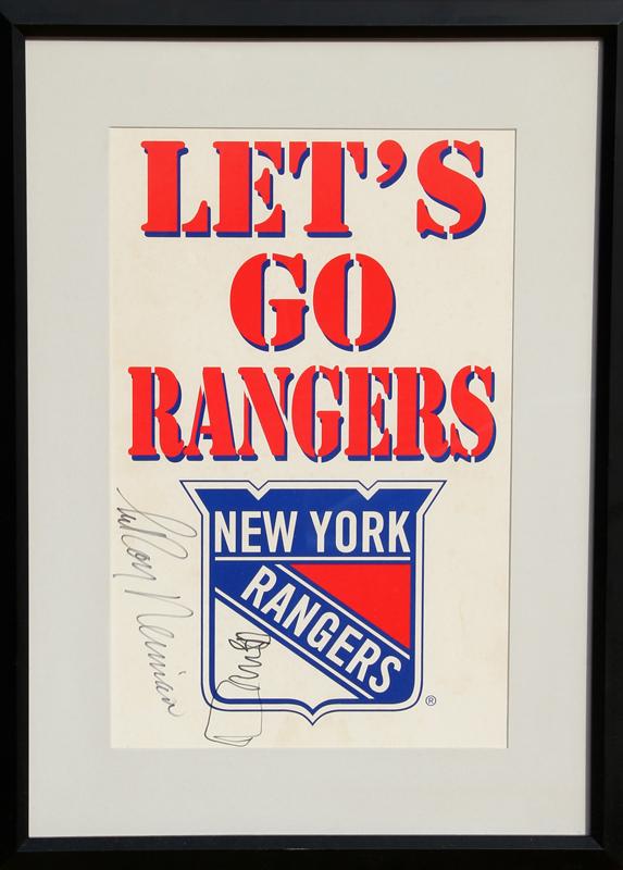 LeRoy Neiman, Let's Go Rangers, Signed Poster w/ Drawing
