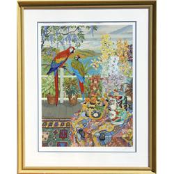 John Powell, Parrots on the Veranda, Serigraph