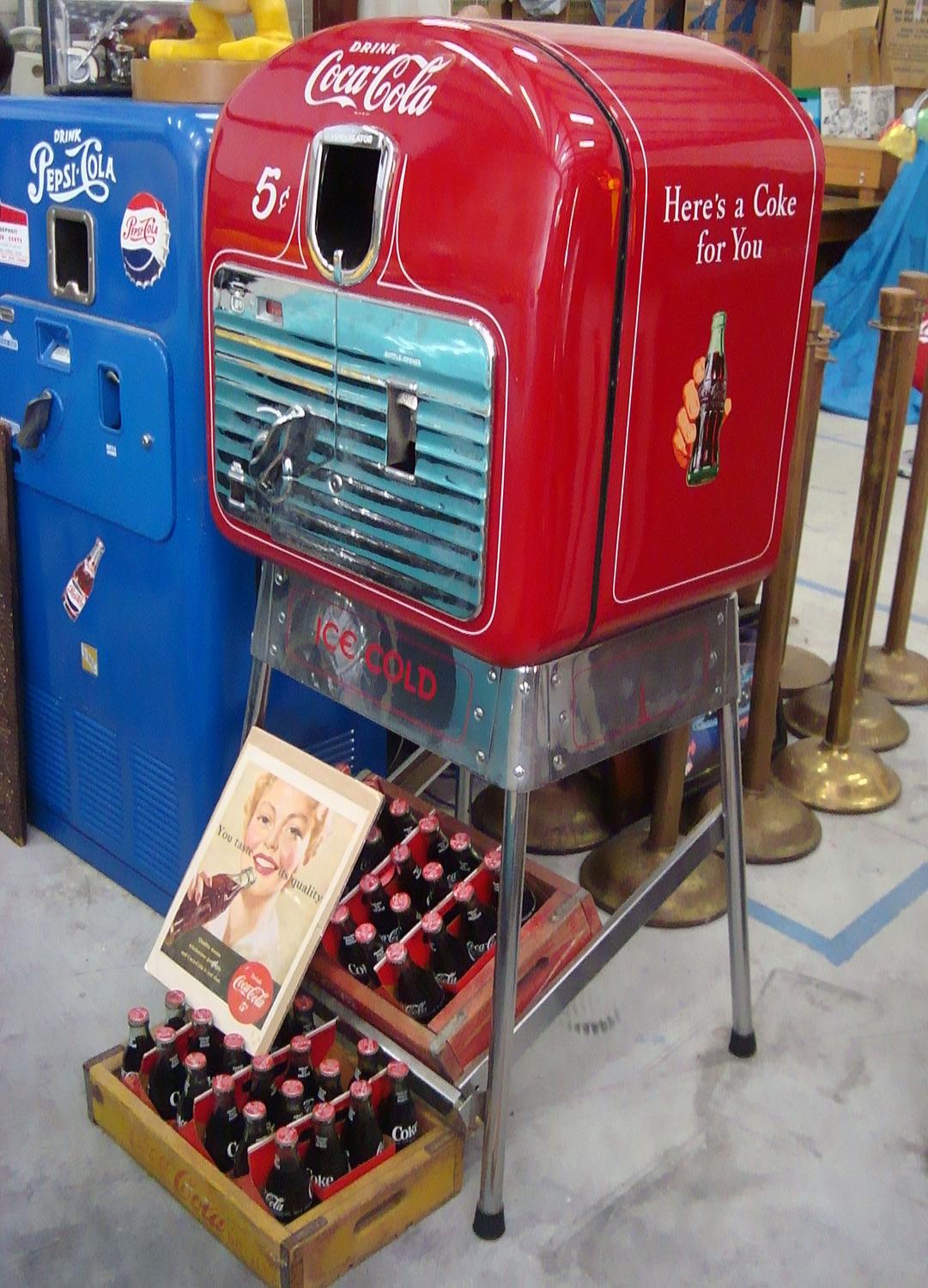 Rare Coca-Cola Vendorlator 5 Cent Machine with Trays & Coke's