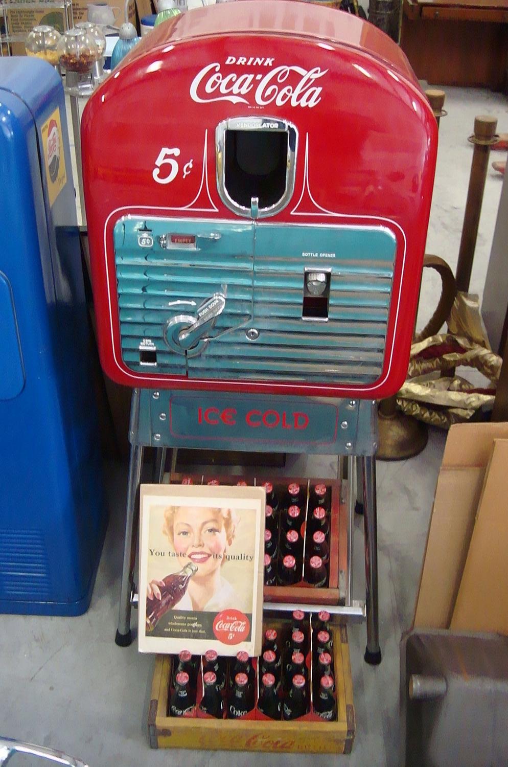 Rare Coca-Cola Vendorlator 5 Cent Machine with Trays & Coke's