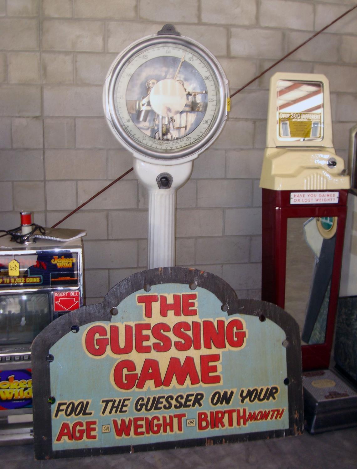 Early & Rare Carnival Folk Art Guess Your Weight & Age Wooden Sign