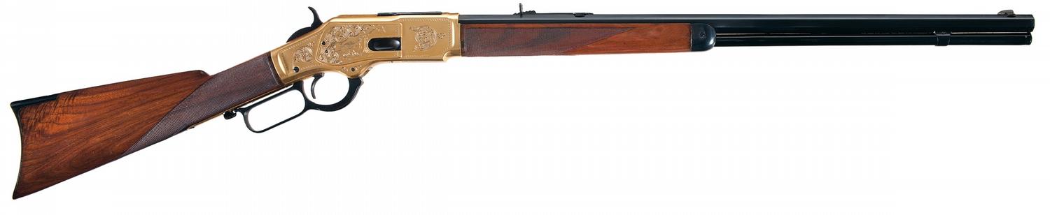 Custom Engraved Winchester Model 1873 Lever Action Rifle