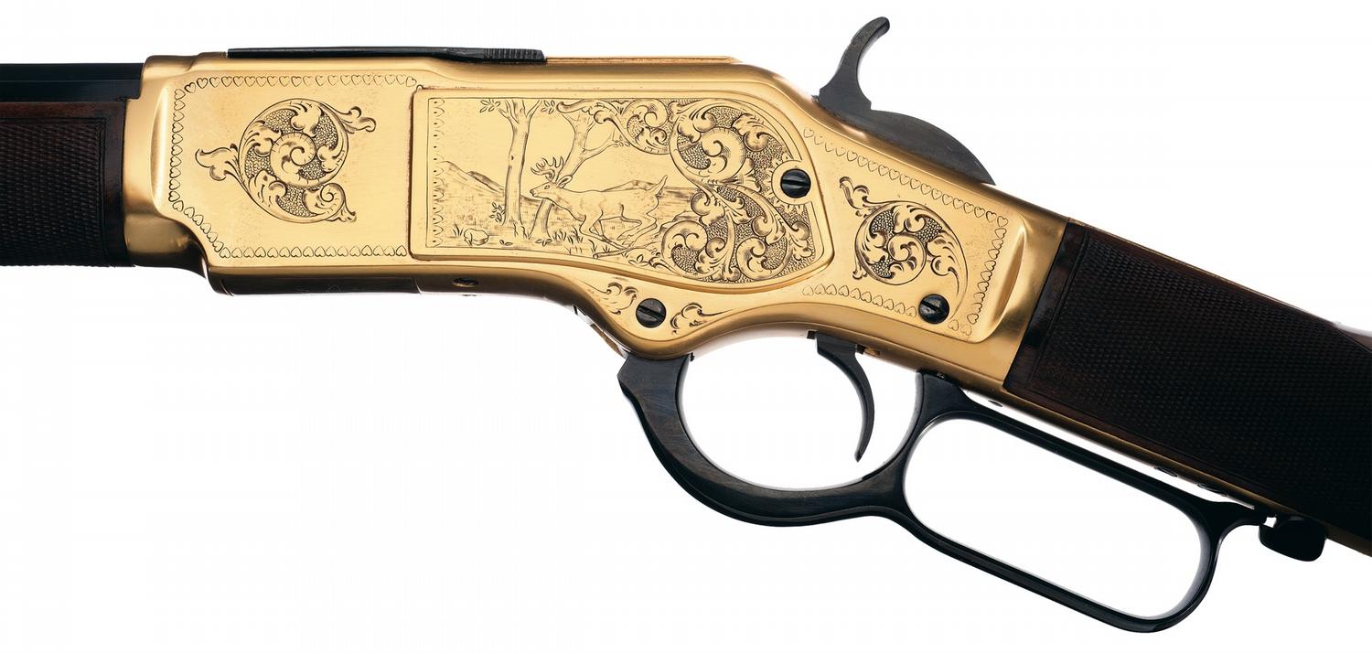 Custom Engraved Winchester Model 1873 Lever Action Rifle