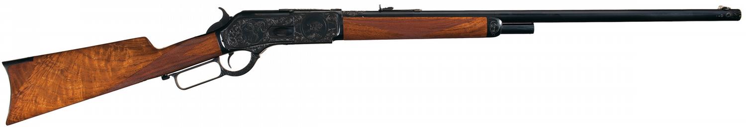 Custom Engraved Winchester Model 1876 Lever Action Rifle