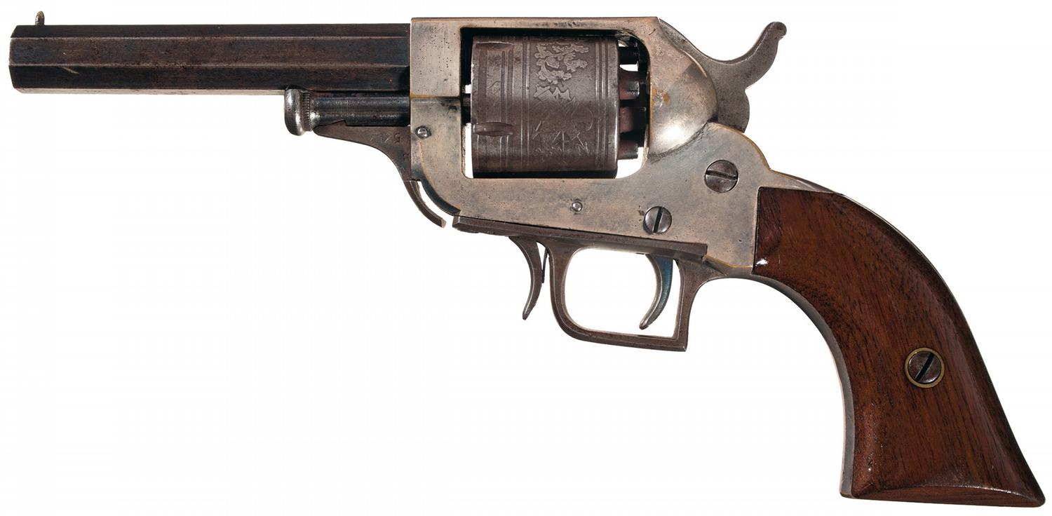 Scarce Whitney Two Trigger Percussion Revolver, Serial Number 54, with ...