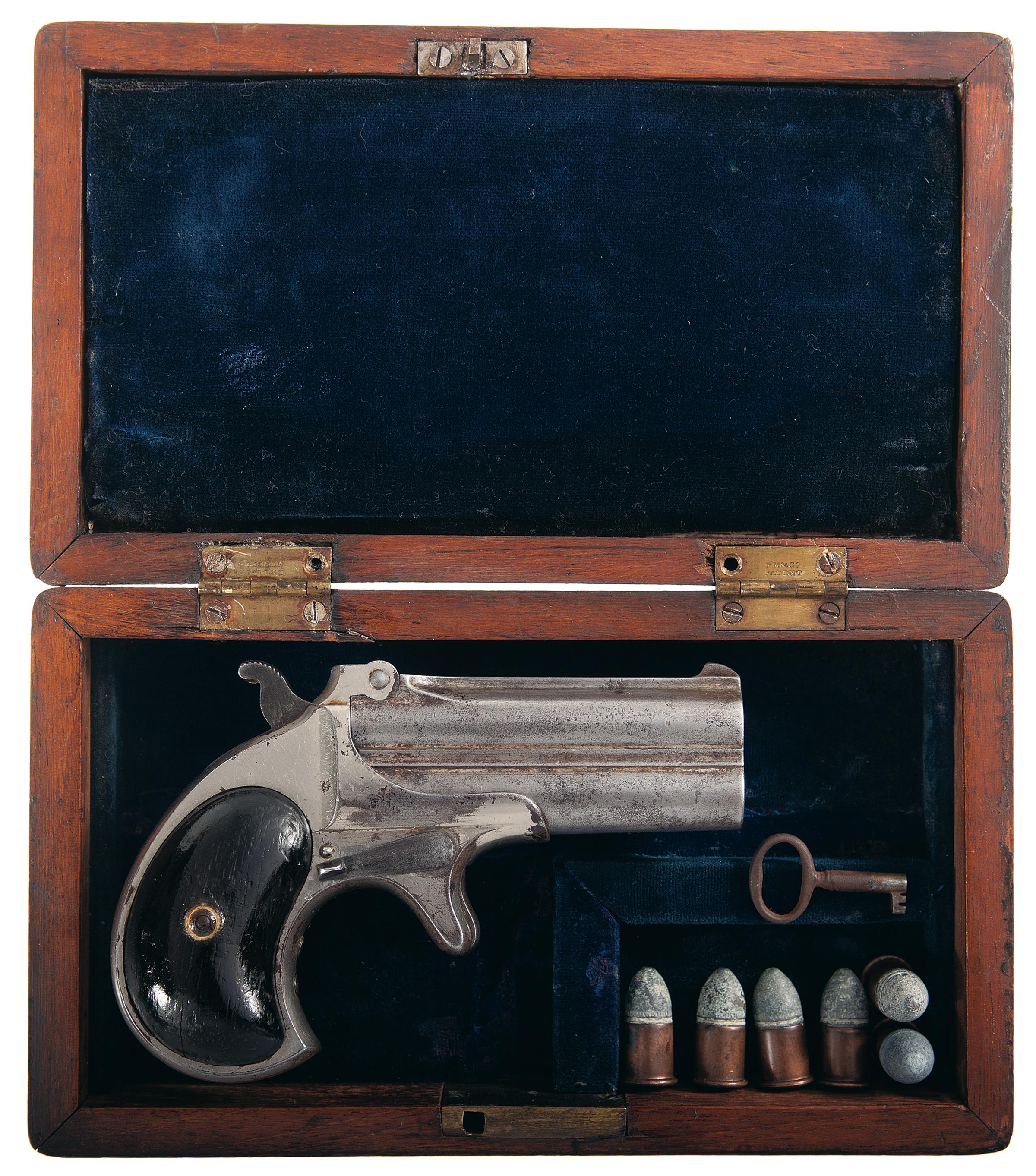 Cased Remington Over/Under Double Barrel Derringer