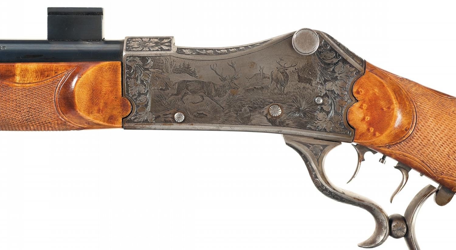 Panel Scene Engraved Martini Target Rifle with Custom Barrel