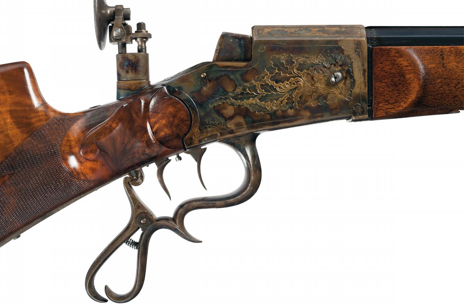 Engraved German Single Shot System Reform Schuetzen Rifle