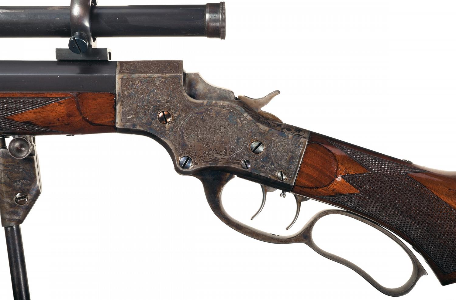 Engraved Stevens Ideal "SCHUETZEN JUNIOR" No. 52 Falling Block Target ...