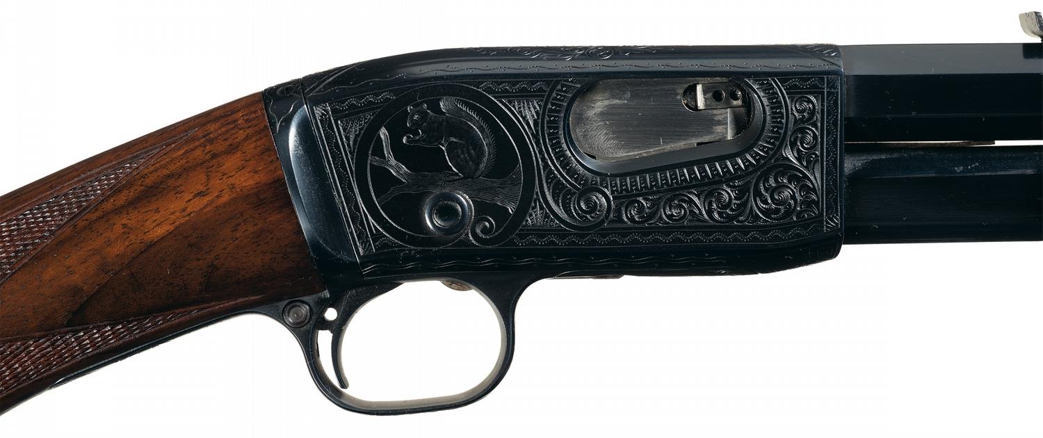 Engraved Remington Model 12E Expert Grade Slide Action Rifle