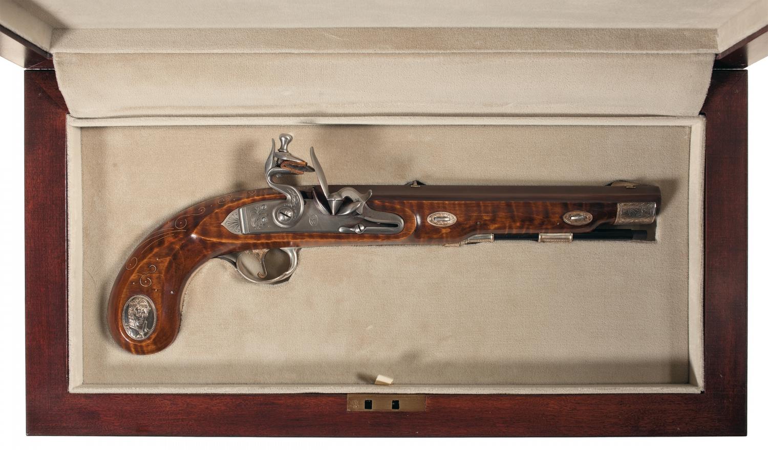 Cased U.S. Historical Society Andrew Jackson Commemorative Flintlock Pistol