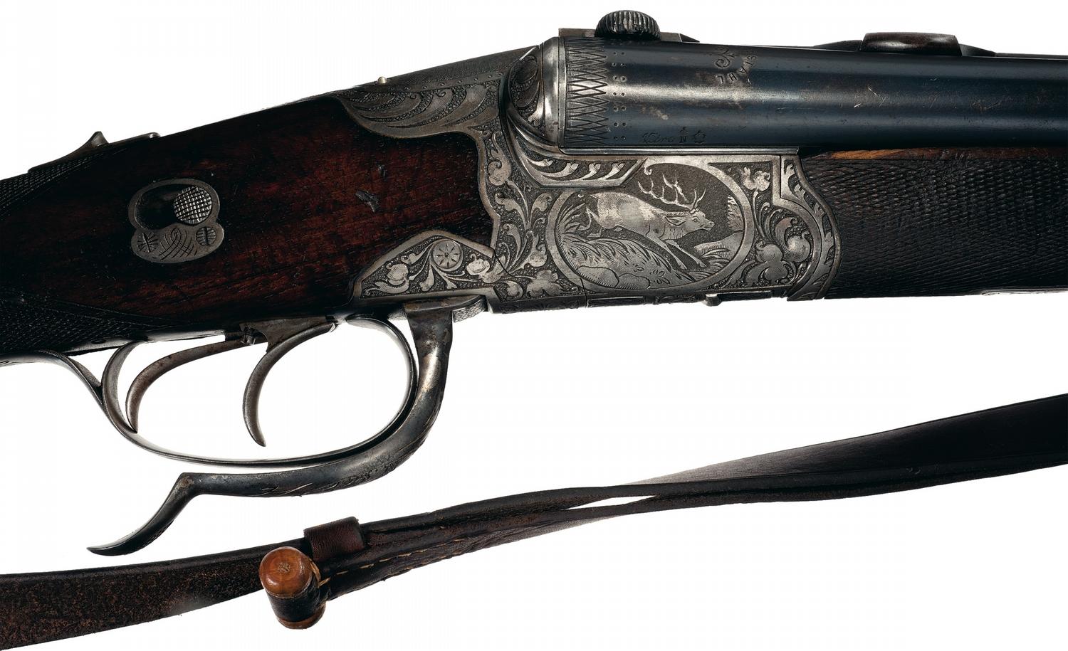 Engraved German Drilling Combination Gun in Rare Left Handed ...