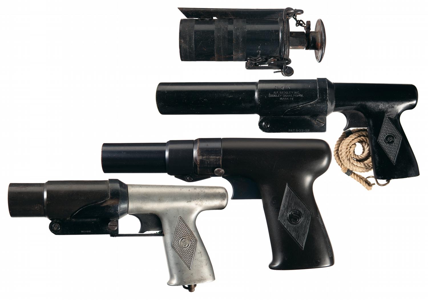 Four Desirable U.S. Army / U.S. Navy Flare Guns