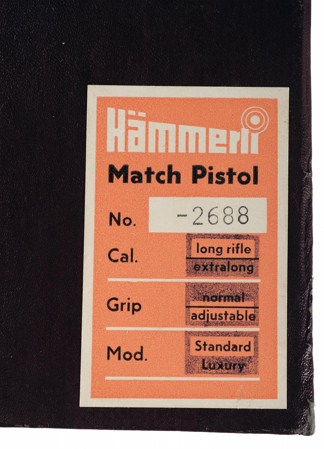 Hammerli Model 103 Single Shot Martini Action Free Pistol with Box