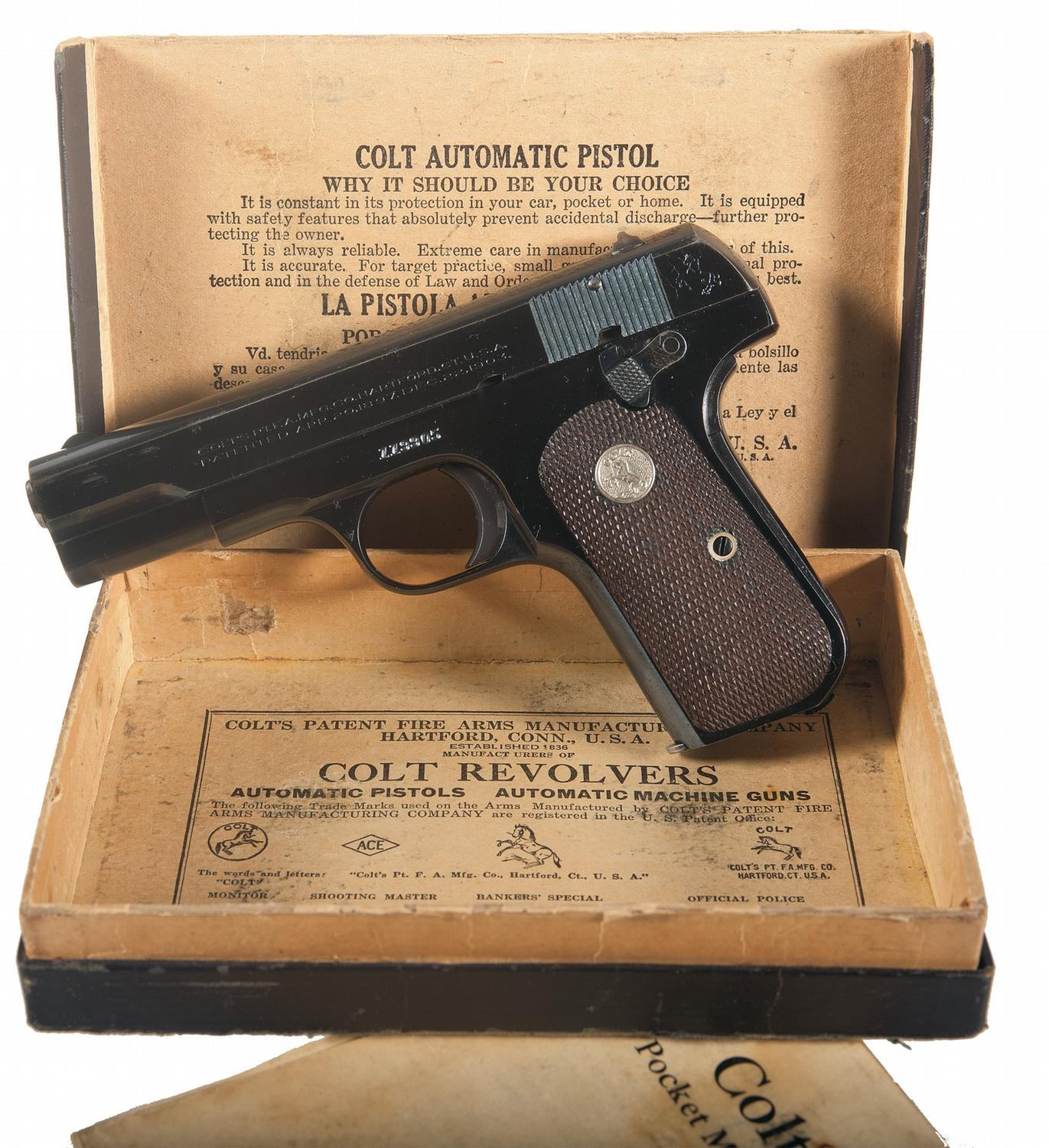 Excellent Colt Model 1908 Semi-Automatic Pistol with Original Box