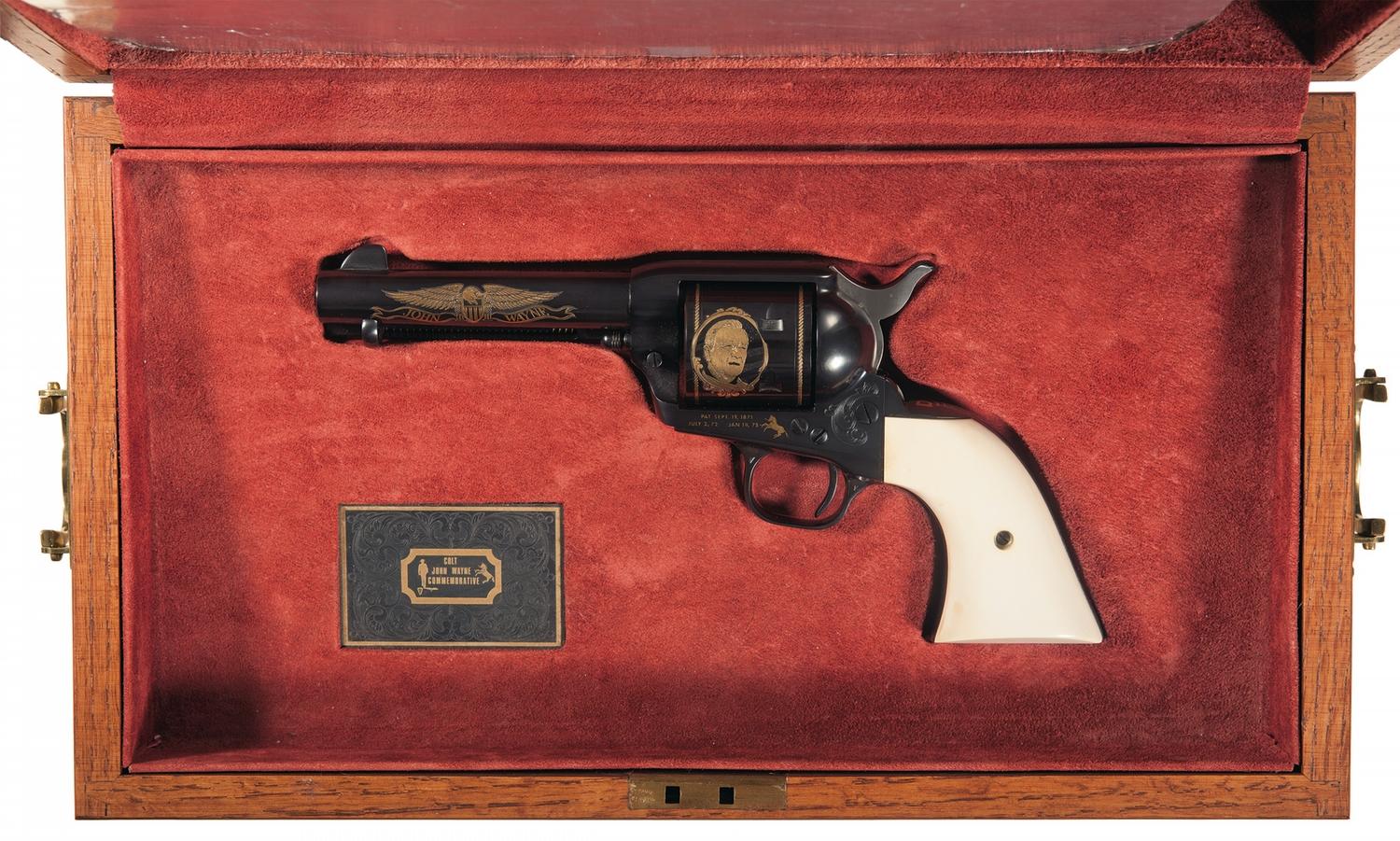 Cased Colt Single Action Army John Wayne Commemorative Revolver with ...