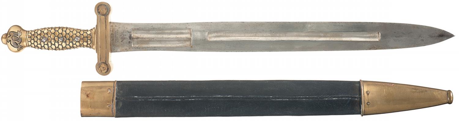 U.S. Ames Model 1832 Foot Artillery Sword with Sheath